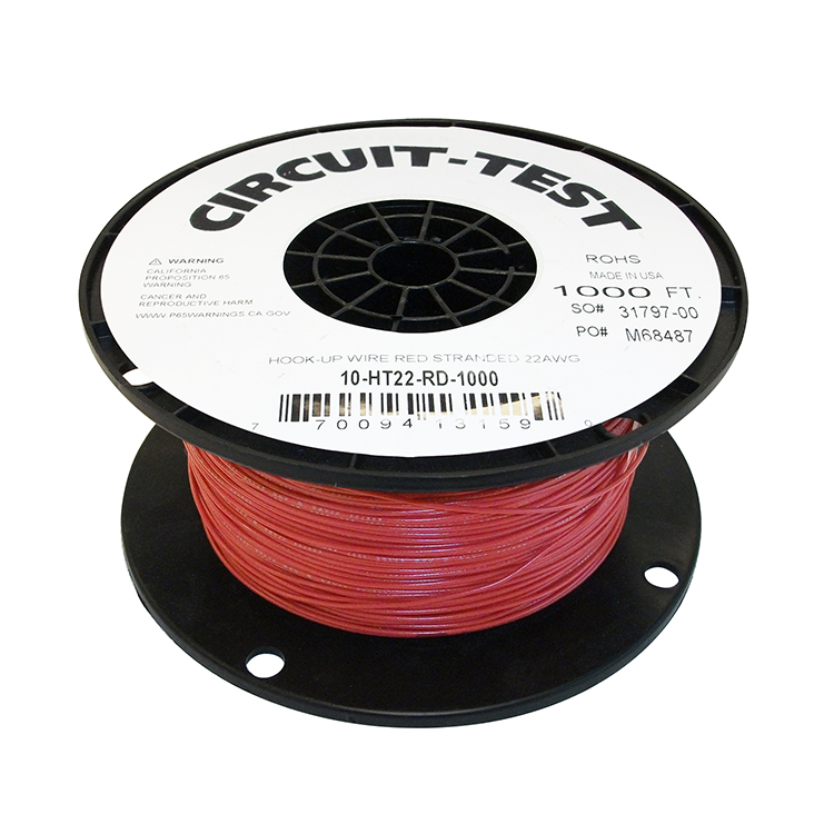 accessotronik.com: 10-HT22-RD-1000 - 22AWG Stranded Wire - Red, 1000ft Roll