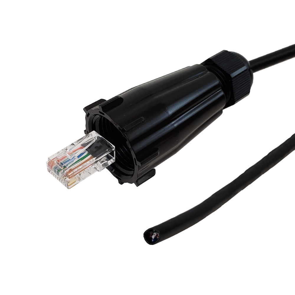 accessotronik.com: RJ45 Male with IP68 Shroud to Blunt Cat5E Solid UTP ...