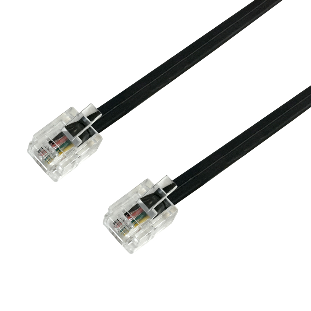 accessotronik.com: RJ11 Modular Telephone Cable Cross-Wired 6P4C - 5 ft ...