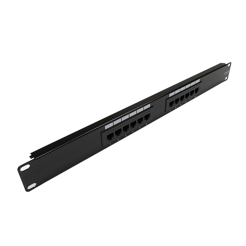 accessotronik.com: 12-Port Cat6 Patch Panel, 19" Rack Mount 1U - 110 ...