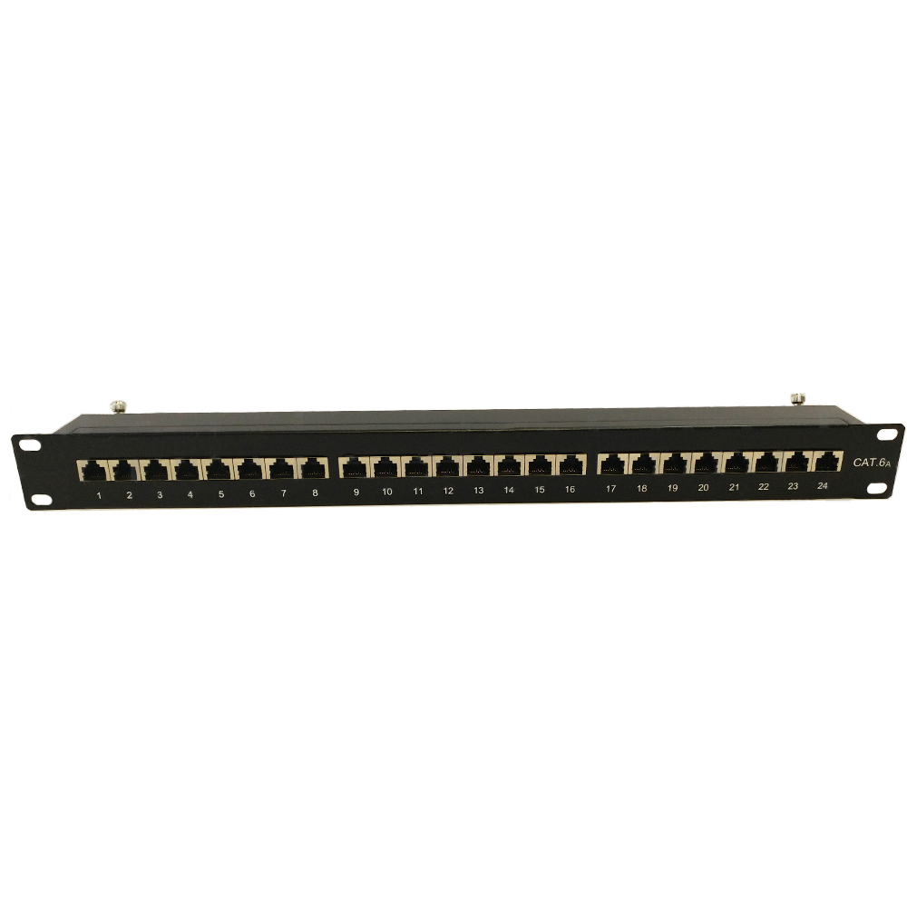 accessotronik.com: 24-Port Cat6A Shielded Patch Panel, 19" Rack Mount
