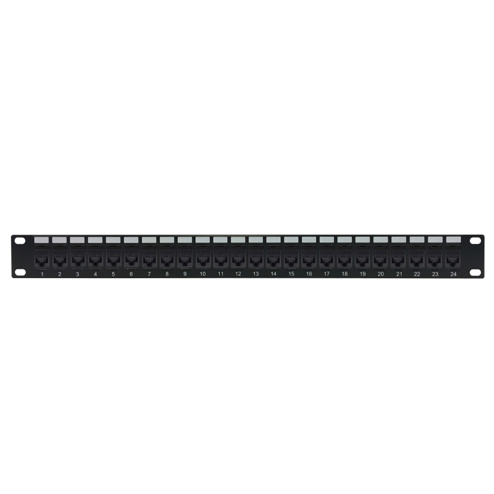 accessotronik.com: 24-Port Cat6A Patch Panel, 19" Rack Mount 1U -Pass ...