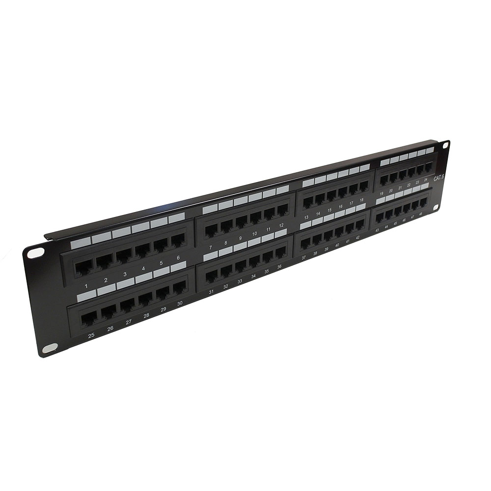accessotronik.com: 48-Port Cat6 Patch Panel, 19" Rack Mount 2U - 110 ...