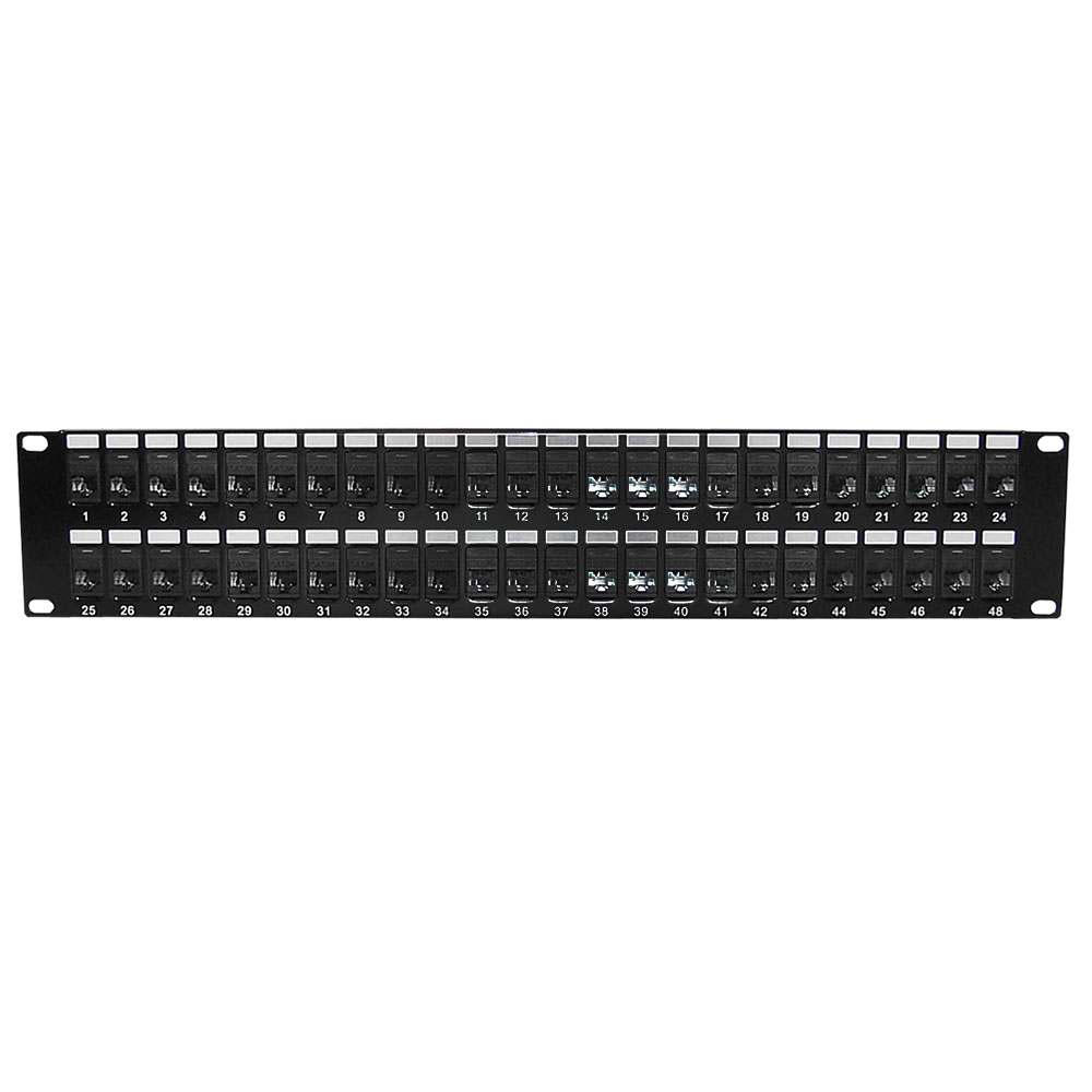 accessotronik.com: 48-Port Cat6A Patch Panel, 19" Rack Mount 2U - 110 ...