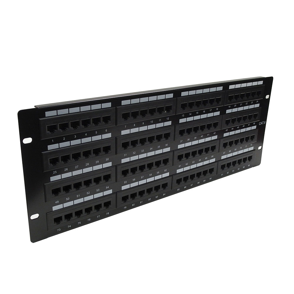 accessotronik.com: 96-Port Cat6 Patch Panel, 19" Rack Mount 4U - 110 ...