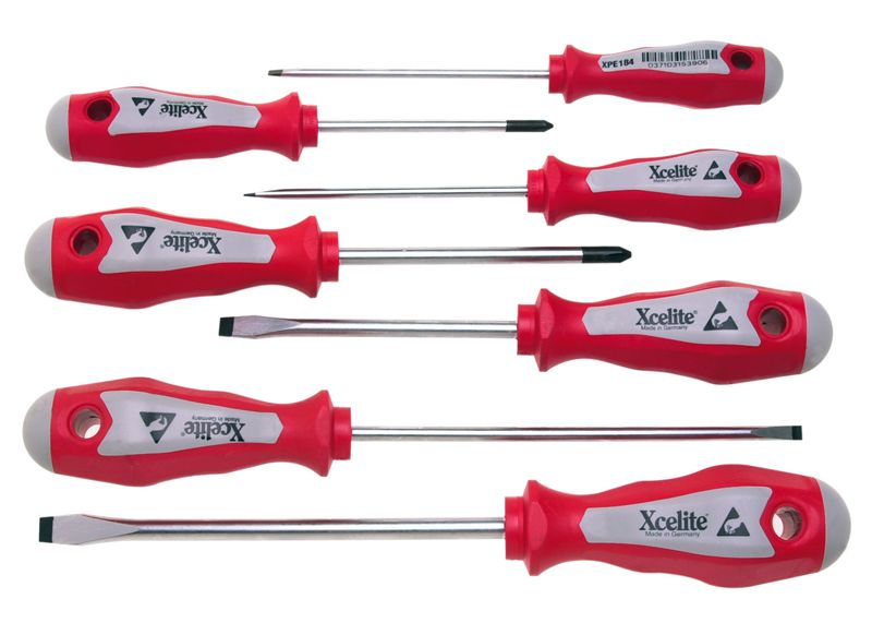 XPE700 Xcelite Tools 7-Piece Electronic Screwdriver Set, Ergonomic Handle