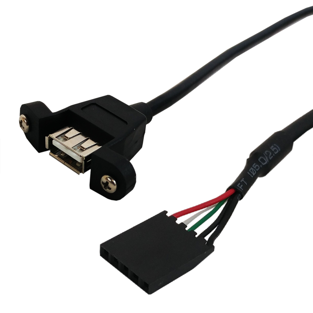 accessotronik.com: USB 2.0 A Panel Mount Female to IDC 5-Pin Header ...