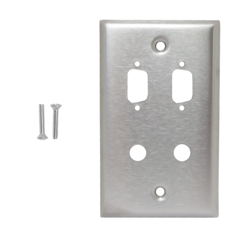 accessotronik.com: Single Gang, 2 X DB9 Size Cut Out, 2 X 3/8 Inch Hole ...