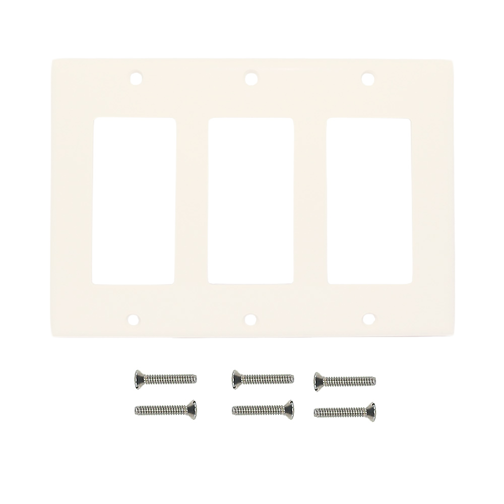 accessotronik.com: Decora Triple Gang Wall Plate- White